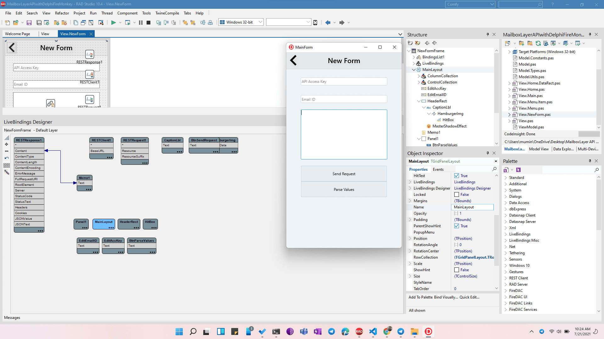 Bind Visual Mailboxlayer Api Delphi 6055819 Embarcadero Rad Studio