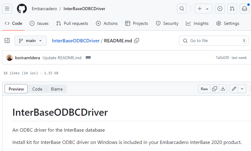 InterBase를 위한 ODBC 드라이버: 깃허브에 공개됨 - [기술 기고 게시판] 델파이, C++빌더, RAD 스튜디오 - 데브기어 포럼