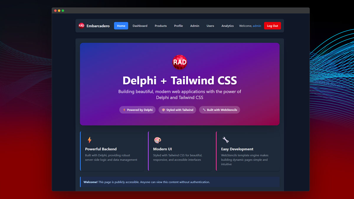 Tailwind CSS and RAD Studio: A Simple Approach Without Node.js